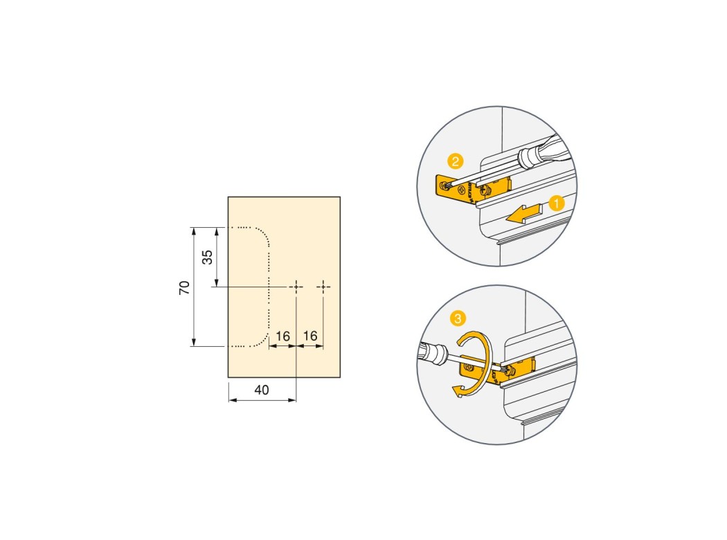 Emuca Kit de perfil Gola central para muebles de cocina, Pintado negro ...