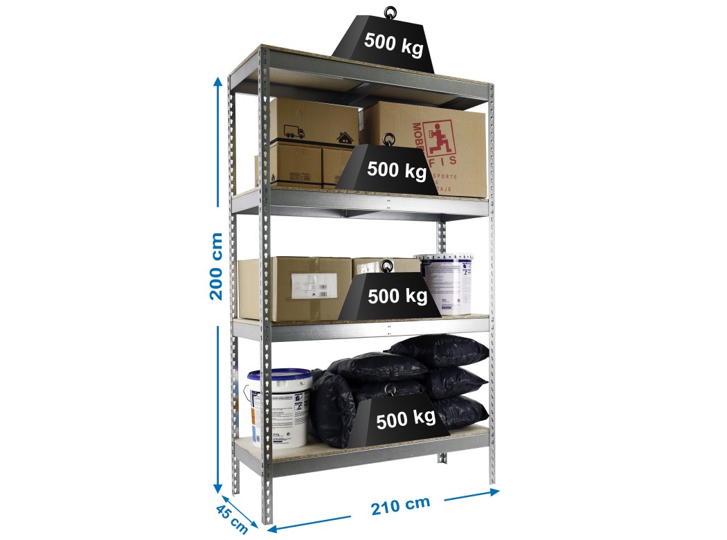 Simonforte 2104-4 Chipboard Galva/madera 2000x2100x450